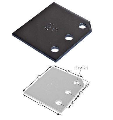DAF body mount guide plate (150 X 135 X 8mm) - BDL Original Ltd.
