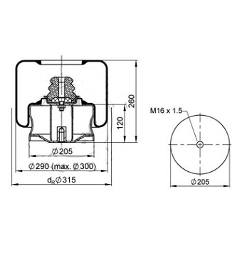 6283230092- 084.316-73A- MERCEDES AIR SPRING - BDL Original Ltd.