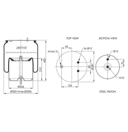 2287814 Scania rear air spring-bag - BDL Original Ltd.