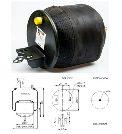 20582206-7422071638 Renault-Volvo rear air spring - BDL Original Ltd.