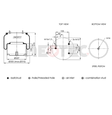 1697678 DAF air spring (with fitting kit) - BDL Original Ltd.
