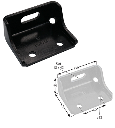 DAF upper body mounting bracket suits 100mm runners (60mm hole centres ...