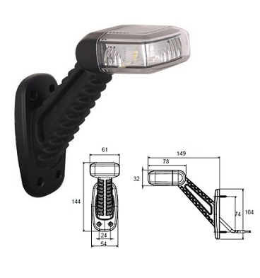 LED Outline marker light (12/24V) Right Hand- Vertical Mount - BDL ...