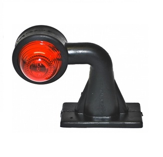 LED OUTLINE STALK MARKER LAMP-RED-WHITE-90 DEGREE-HEIGHT 113MM (24V ...