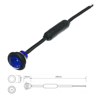 181BM- ROUND BLUE LED MARKER LIGHT 12-24V (BUTTON STYLE) - BDL Original ...