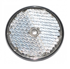 60MM ROUND CLEAR-WHITE REFLECTOR-SINGLE SCREW FITTING - BDL Original Ltd.