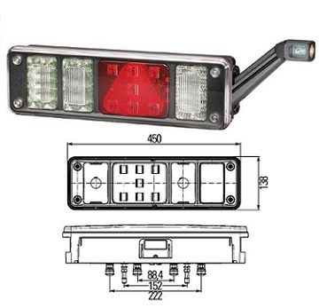 1529574-515032430- KRONE REAR LAMP (WITH OUTLINE MARKER) LEFT HAND ...