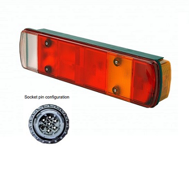 3981461-461DIN/08/00- VOLVO REAR LAMP-WITH NPL (SIDE DIN SOCKET)- LEFT ...
