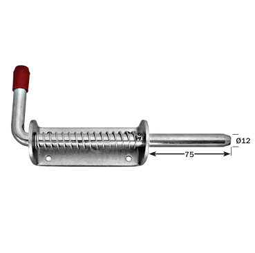 SPRING LOADED SHOOT BOLT (12MM X 124MM) ZINC PLATED - BDL Original Ltd.