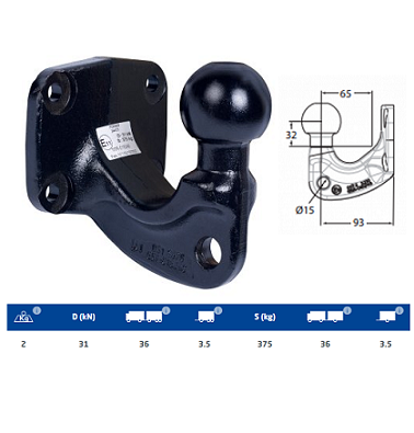 A50X-2944731- POMMIER TOWING BALL (ECE R55 TYPE APPROVAL) - BDL ...