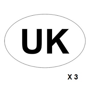 UK REAR STICKER FOR EUROPEAN TRAVEL (BLACK-WHITE) PACK OF 3 - BDL ...