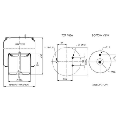 1697678 DAF air spring - BDL Original Ltd.